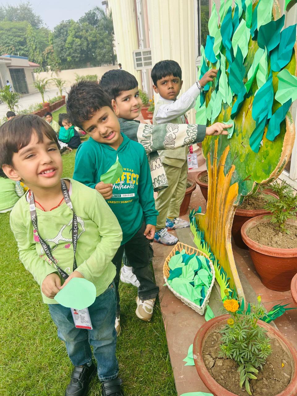 Home Green Colour Day Celebration Class Preschool